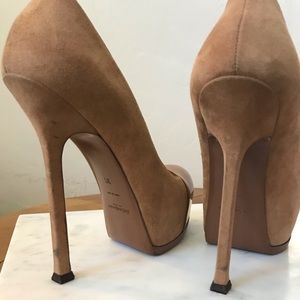 Yves Saint Laurent | Shoes | Ysl Tan Leather Suede Pump | Poshmark